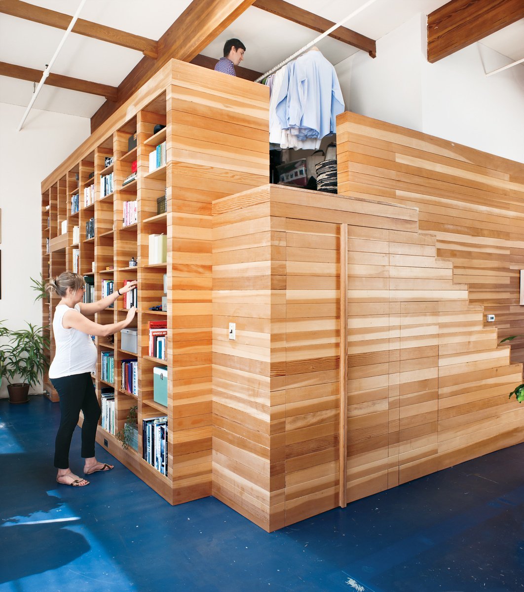 Wooden Cabin Storage Renovation in Living Room