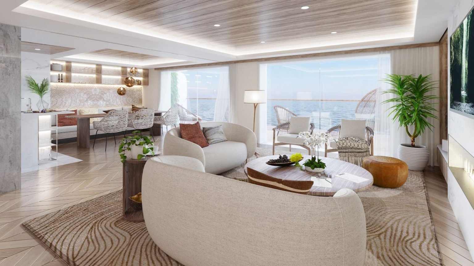 Thoughtful Interior Design of a Luxury Residential Cruise Ship ...